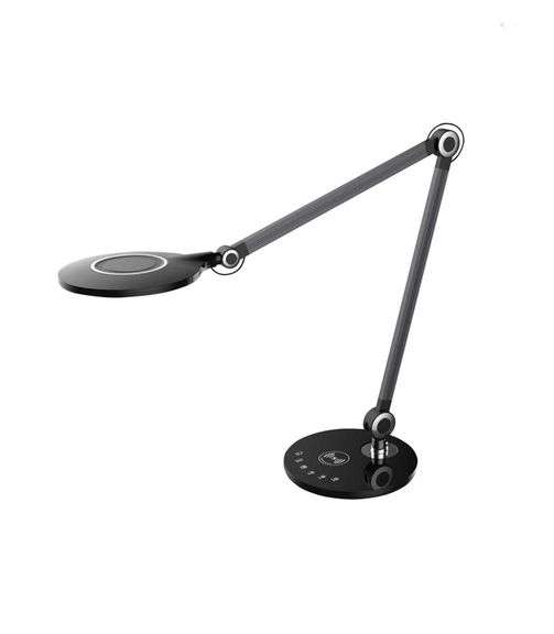 Adjustable LED Desk Lamp with Touch Controls and Circular Light Panel ...