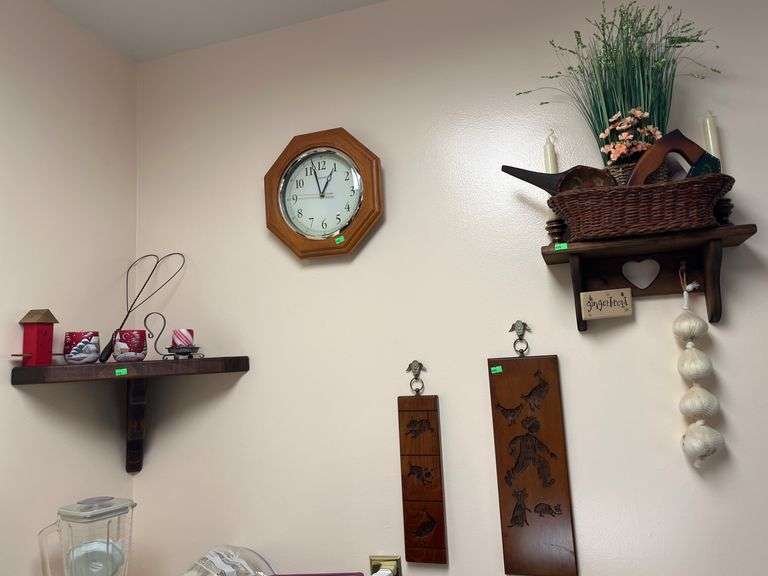 Wall Decor Inc. Clock, Shelves, and Carved Panels - Metzger Property ...