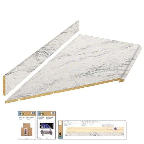 HAMPTON BAY - 8 ft. Left Miter Laminate Countertop Kit Included in ...