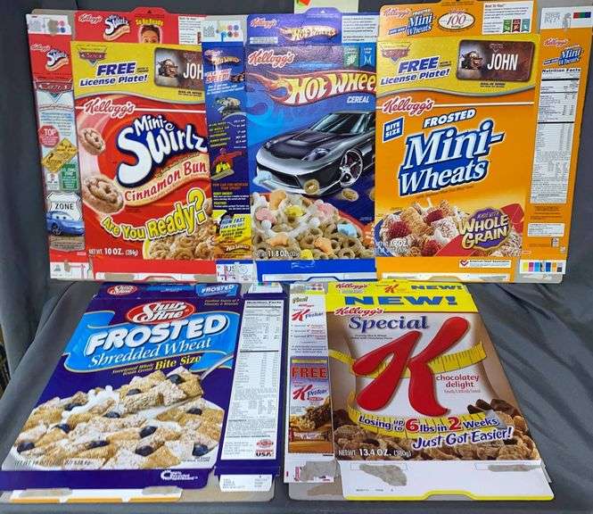 5 Kellogg’s Cereal Box Panels With Promotional Graphics, Year 2007, 10 ...