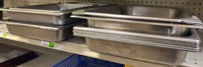 Stack of Stainless Steel Food Trays - Metzger Property Services, LLC