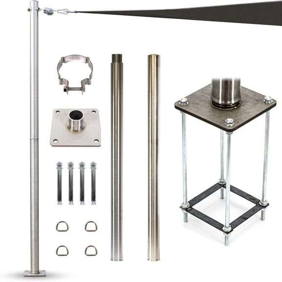 ROYAL SHADE - Oliver Royal Shade Stainless Steel Pole, Heavy Duty with ...
