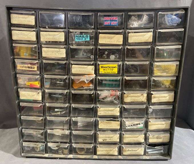 Plastic Multi-Drawer Hardware Storage Cabinet with Contents Inc. Screws ...
