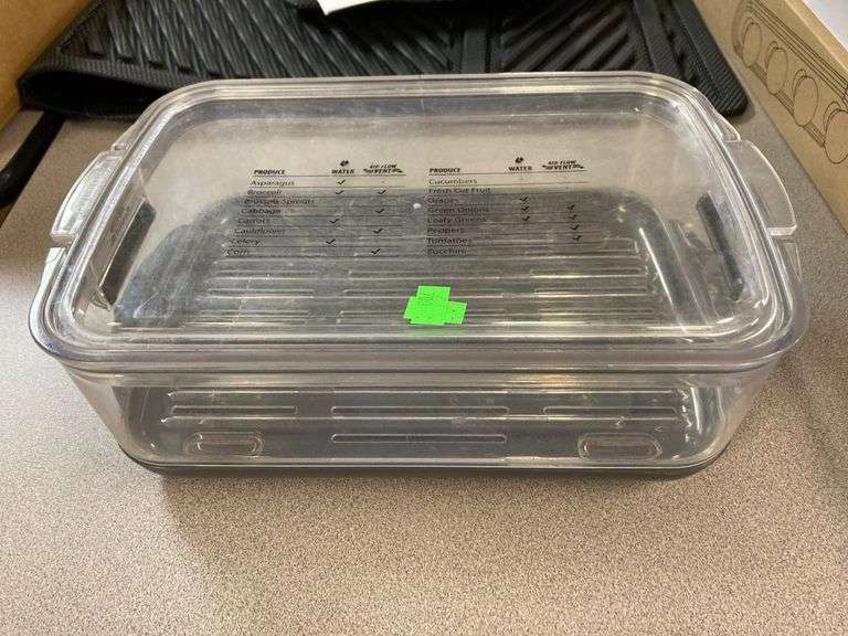 Rectangular Plastic Food Storage Container with Lid and Draining Insert ...