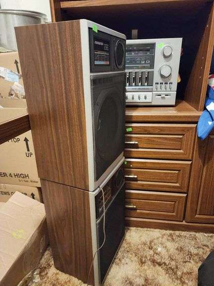 JVC 0655 Two-Way Speaker System with Fisher MT-640 Stereo Cassette ...