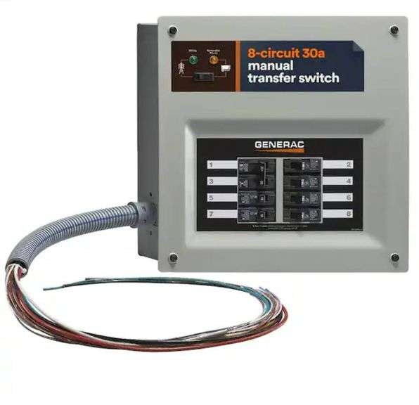 Generac Upgradeable Manual Transfer Switch Kit for 8 Circuits - Metzger ...