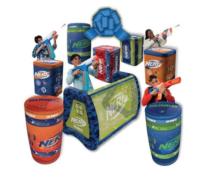 Nerf Bunkr Inflatable Battle Zone Kit with 8 Obstacles - Metzger ...