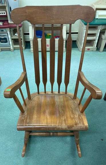 Slat-Back Rocking Chair with Contoured Seat - Metzger Property Services ...