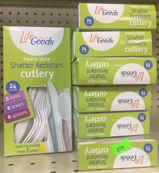 LifeGoods Heavy Duty Plastic Cutlery, 7 Boxes with 24-Count Each ...