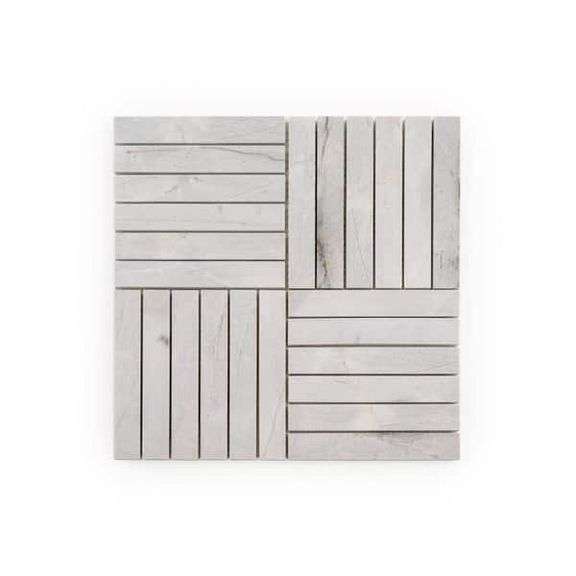 6 cases of Hudson Lais Grey Square Polished Marble Mosaic Wall and ...