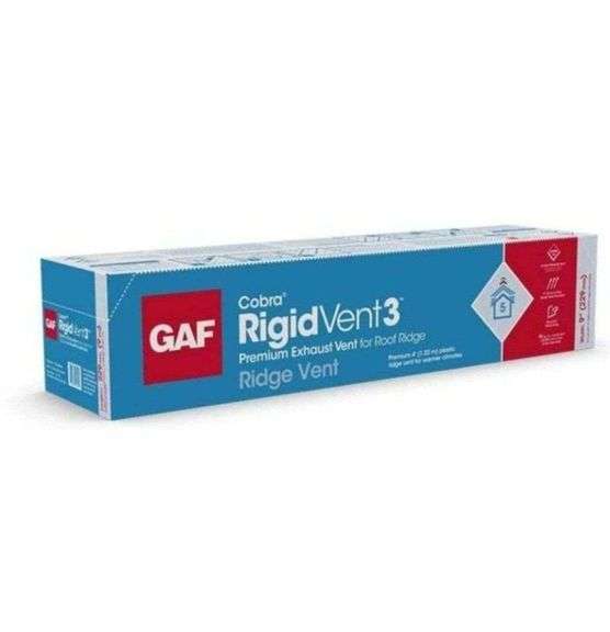GAF Cobra Rigid Vent 3 Plastic Roof Ridge Vent, 11.5 in. x 48 in., Case ...