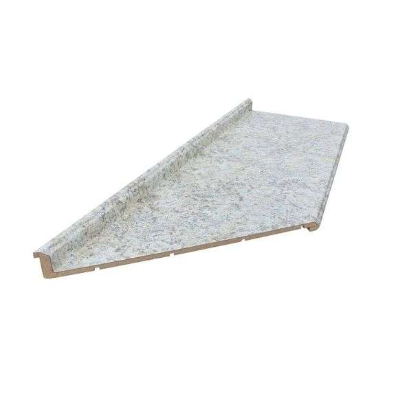 HAMPTON BAY - 10 ft. Left Miter Laminate Countertop in Typhoon Ice with ...