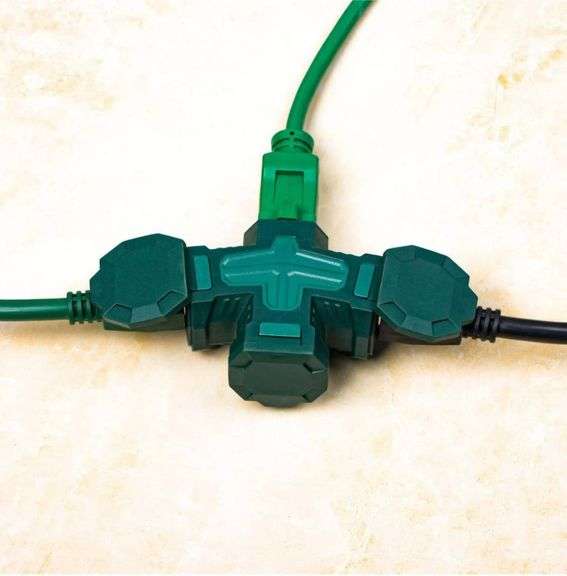 Green 3-Way Outdoor Electrical Power Splitter - Metzger Property ...