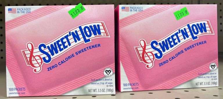 Sweet’N Low Zero Calorie Sweetener Packets, 2 Boxes, 100 Packets Each ...