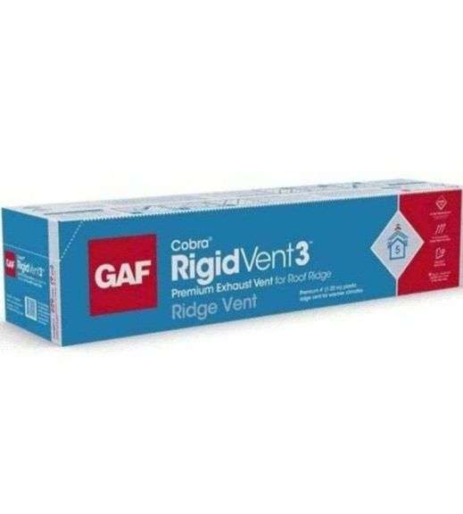 GAF Cobra Rigid Vent 3 Plastic Roof Ridge Vent, 11.5 in. x 48 in., Case ...