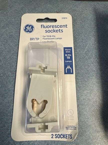 GE Fluorescent Lamp Sockets for T8 Bi-Pin Lamps, Pack of 2 - Metzger ...