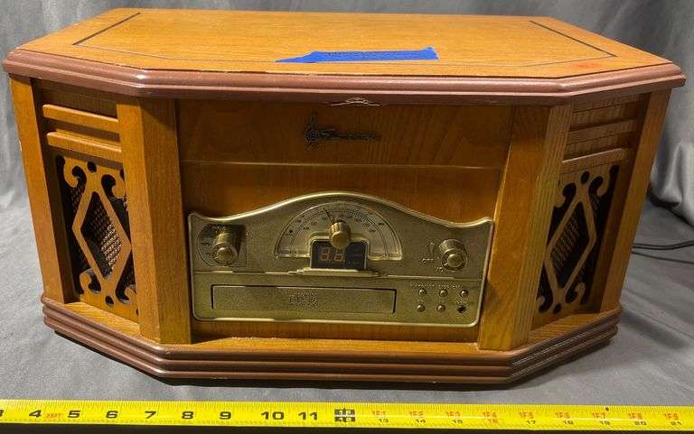 Emerson NR303TT Audio System with Turntable and Radio, 13” x 12.5” x 9. ...