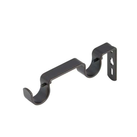 ALLEN + ROTH - Oil-Rubbed Bronze Steel Double curtain rod bracket ...