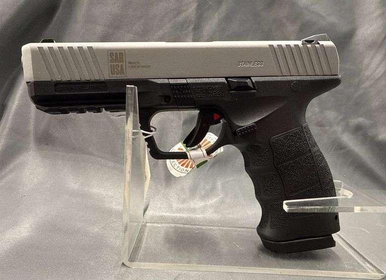SAR USA SAR9T 9mm Semi-Automatic Pistol with Stainless Slide with Case ...