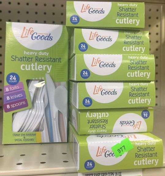 LifeGoods Heavy Duty Shatter Resistant Cutlery, 7 Boxes with 24-Count ...