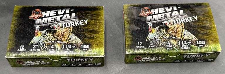 Two Boxes of Hevi-Metal Turkey Shotgun Shells, 12 Gauge, 1 1/4 Oz, Shot ...