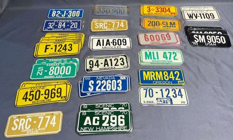 46 1970 U.S. Miniature License Plates from Various States - Metzger ...