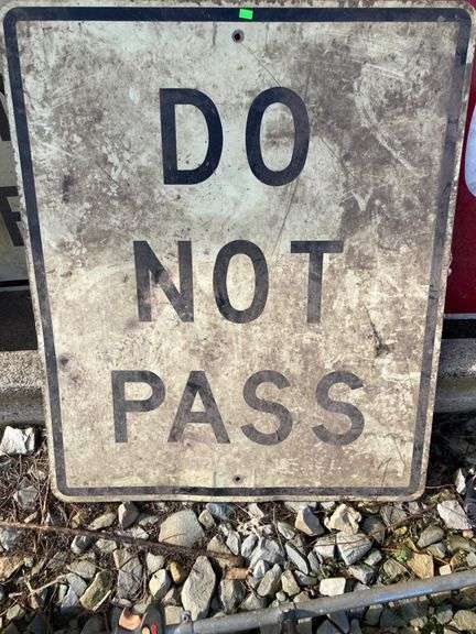 Metal Traffic Sign Displaying ‘Do Not Pass’ Text 30”x36” - Metzger ...