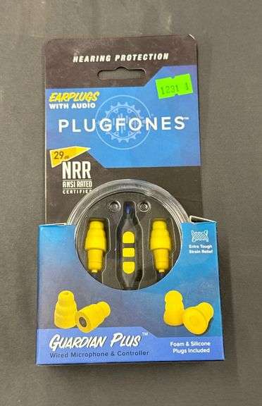 Plugfones Guardian Plus Earplugs With Audio and Wired Microphone ...