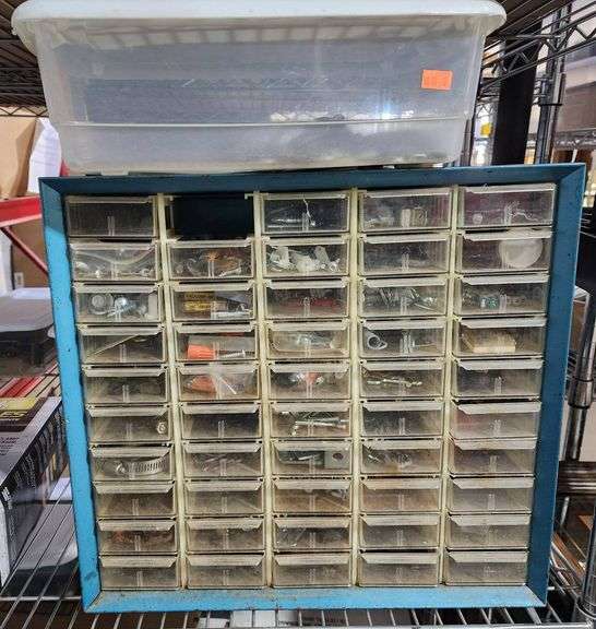 Plastic Storage Cabinet with 49 Drawers with Hardware Contents Inc ...