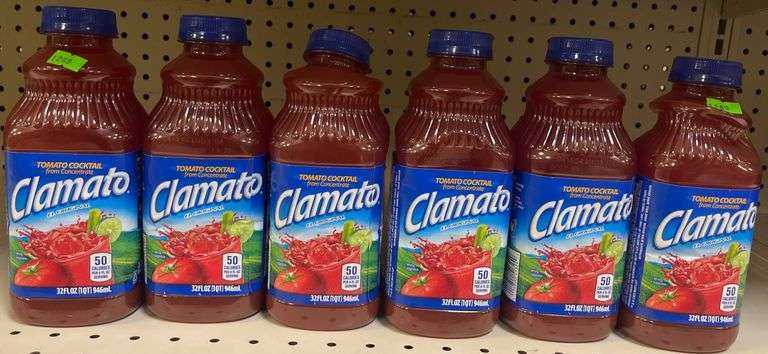 Clamato Tomato Cocktail Juice with Spices, 32 oz Bottles, Pack of 6 ...