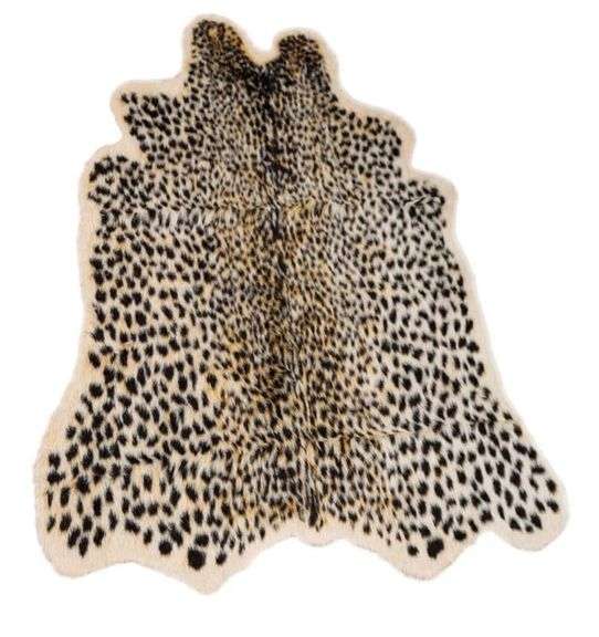 Leopard Print Faux Fur Throw Rug and Blanket - Metzger Property ...