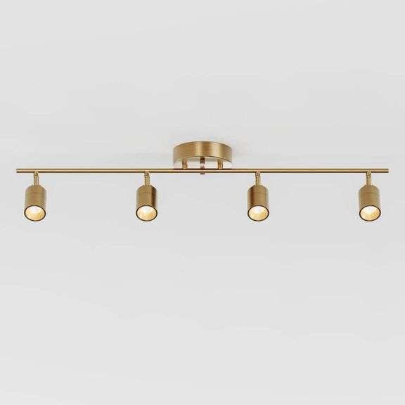 VIDALITE - Shura 4-Light Brushed Brass Integrated LED Track Light with ...