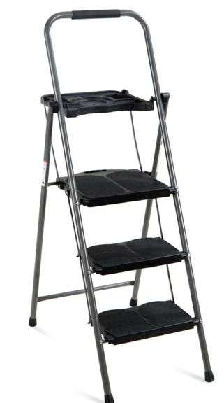 4-Step Folding Ladder with Steel Frame and Plastic Steps - Metzger ...