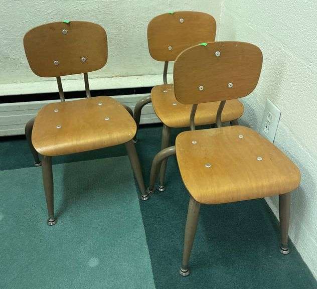 3 Birch-Laminated Children’s Chairs with Metal Legs, 12x11x11 - Metzger ...