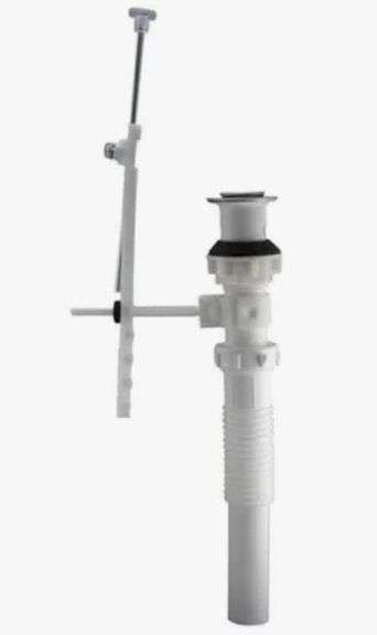 Plastic Pop-Up Assembly with Flexible Tube, 1-1/4 Inch Inlet, 12-Inch ...
