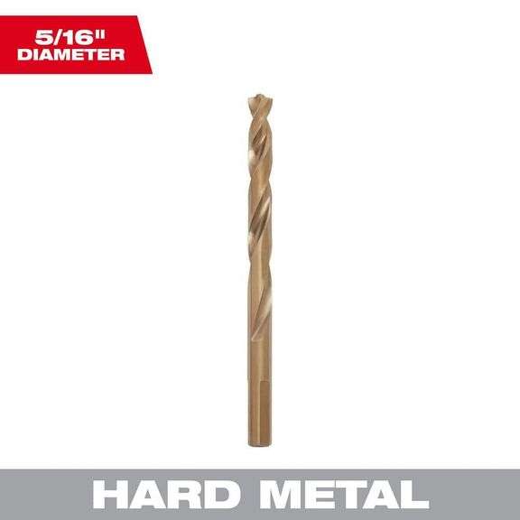 MILWAUKEE - 5/16 in. Cobalt Red Helix Twist Drill Bit (3 Pack ...