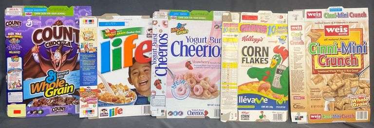 5-2006 Empty Flattened Cereal Boxes with Assorted Designs and Branding ...