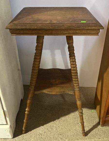 Side Table with Spindle Legs and Lower Shelf 29” - Metzger Property ...