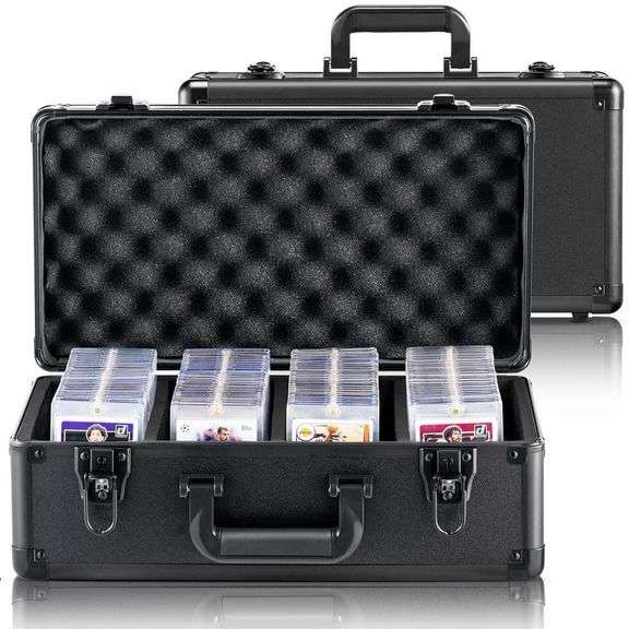 VEVOR - Graded Card Storage Box 4-Slots Cards Holder Black Picture ...