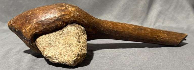 Native American Style Handmade Hammer with Integrated Wood Handle and ...