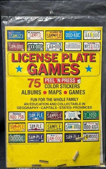 License Plate Games With 75 Color Stickers, Albums, Maps, & Scoring ...
