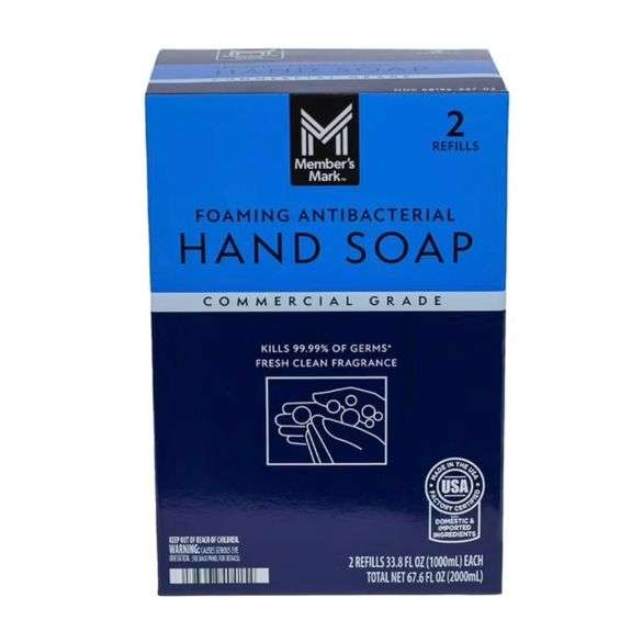 Member’s Mark Foaming Antibacterial Hand Soap, 2 Refills - Metzger ...