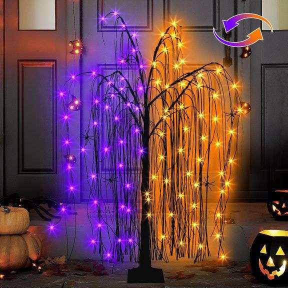 EAMBRITE - EAMBRITE Halloween Tree 4 FT 180 LED Black Willow Tree with ...