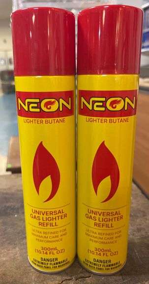 2 Neon Universal Gas Lighter Refill Cans, 300 mL Each - Metzger ...