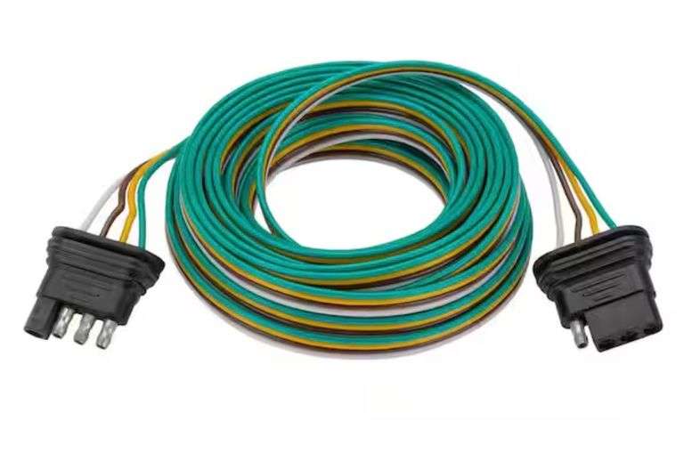 4-Way Flat Trailer Wiring Connector with 24-Foot Wiring Harness ...