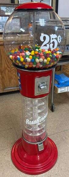 Red Dubble Bubble Gumball Vending Machine with Beaver Coin Mechanism 58 ...