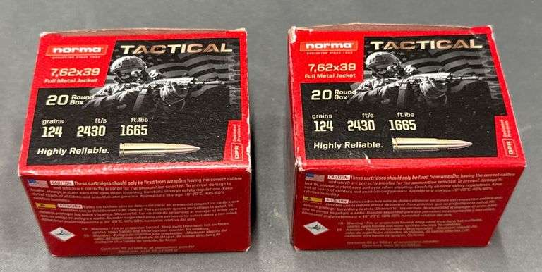 Norma Tactical 7.62×39 Full Metal Jacket Ammunition Boxes – 40 Rounds ...