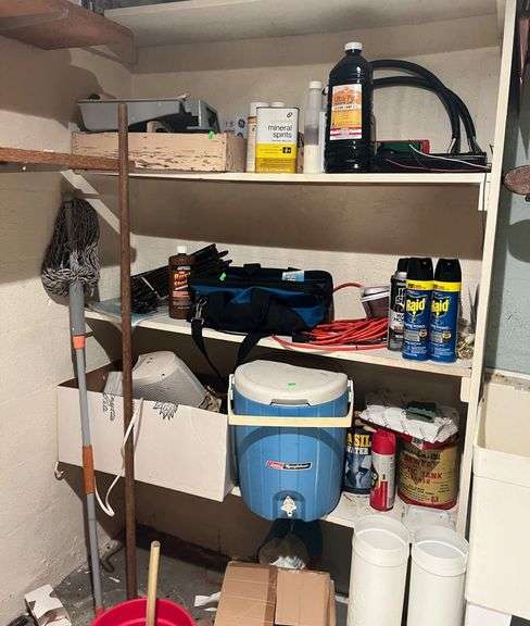 Utility Shelf with Mixed Household Items, Tools, and Supplies - Metzger ...