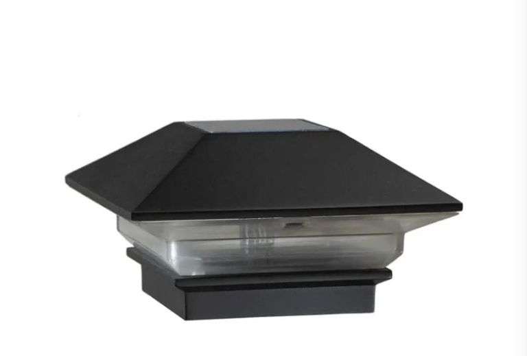 2 4×4 Black Solar Pyramid Post Cap Light by Deckorators - Metzger ...