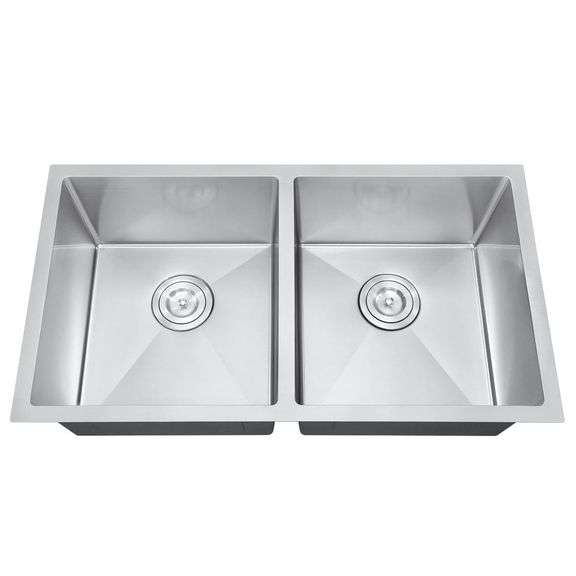 ATTOP - Brushed Stainless Steel 32 in. Double Bowl Undermount Scratch ...